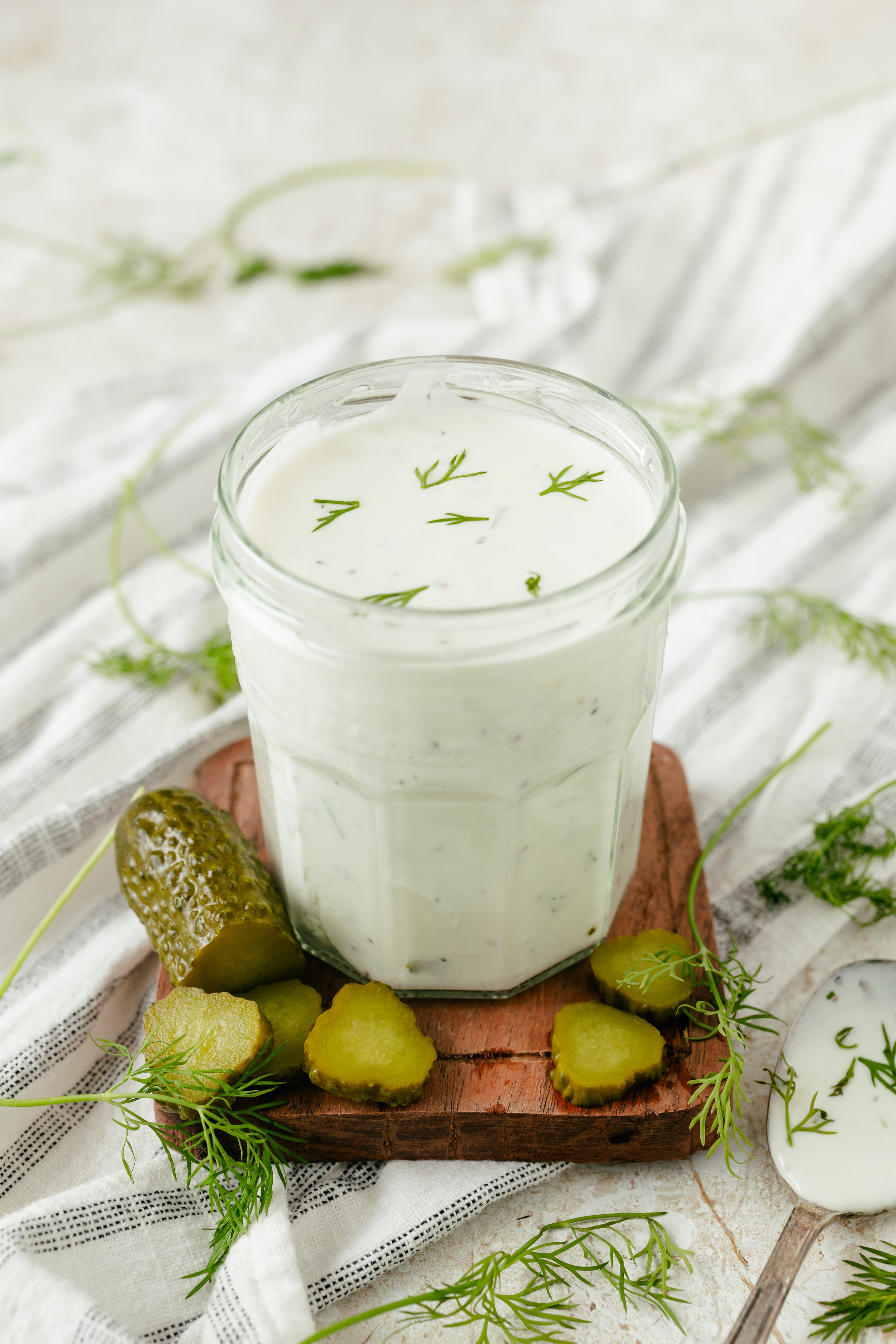 Creamy Dill Pickle Salad Dressing - Laura the Dietitian