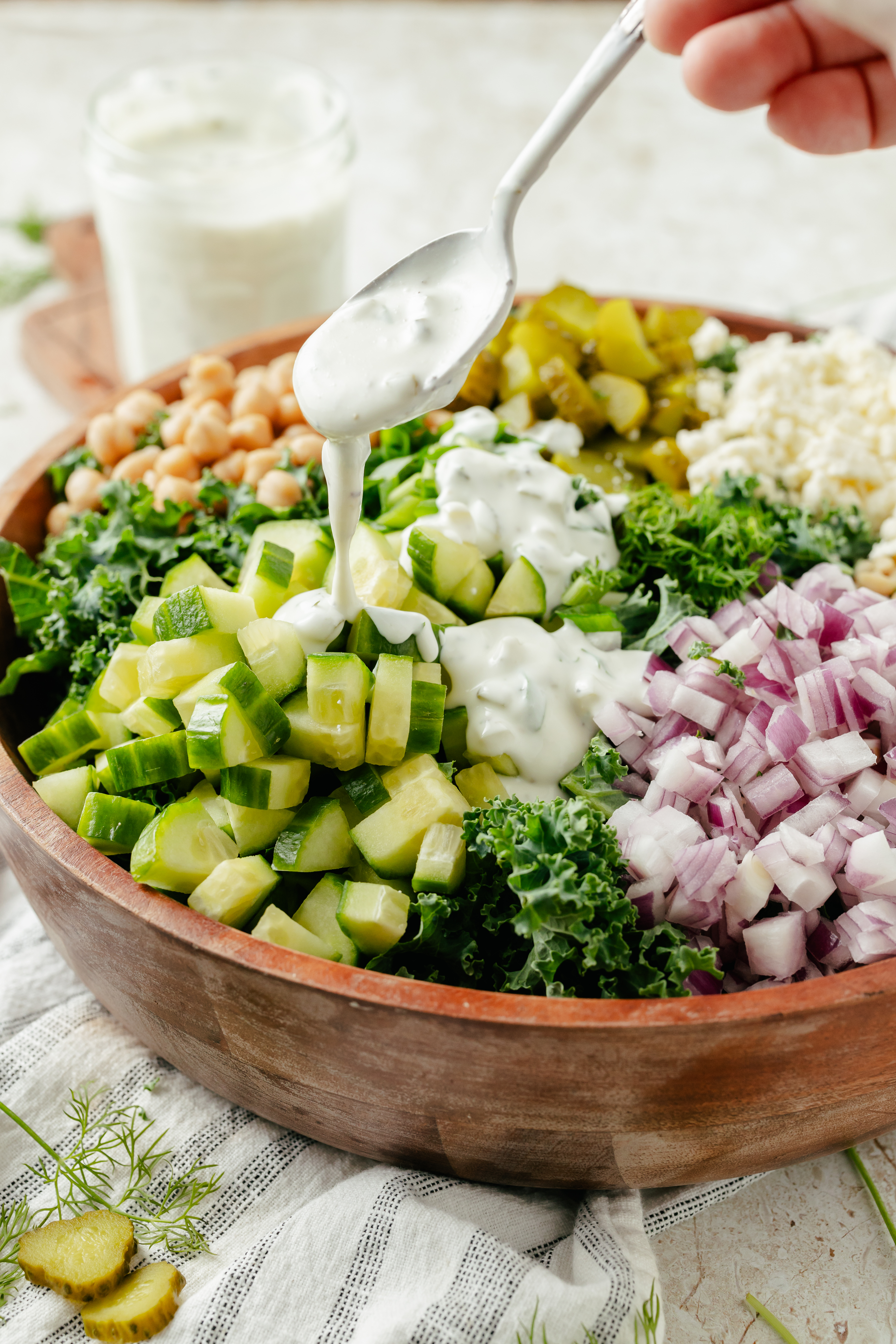 Creamy Dill Pickle Salad Dressing - Laura the Dietitian